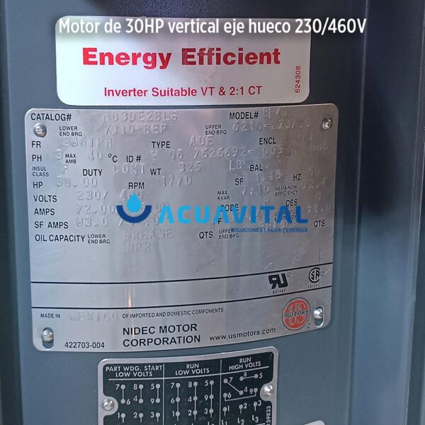 Motor vertical 30HP USmotor H030E2BLG