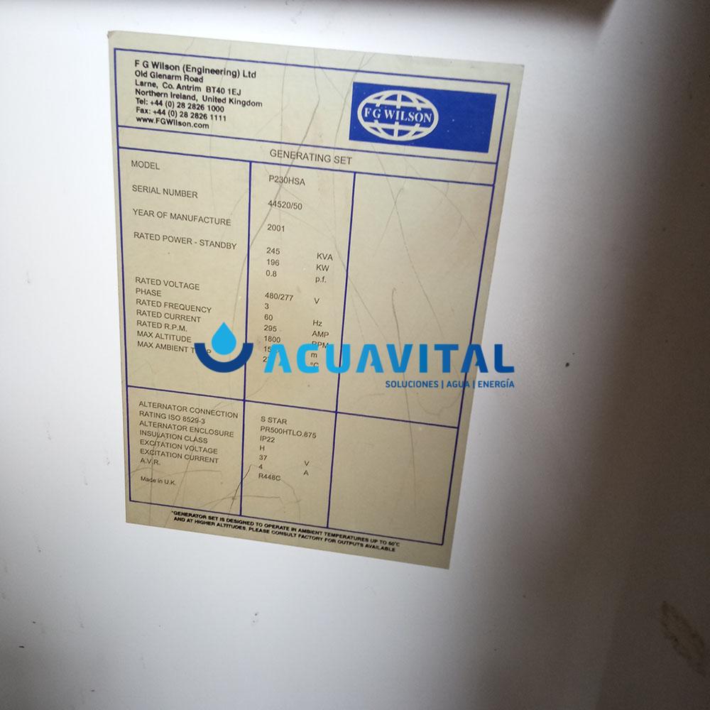 Generador a gasoil 62 5KVA FGWilson P55E1 SA