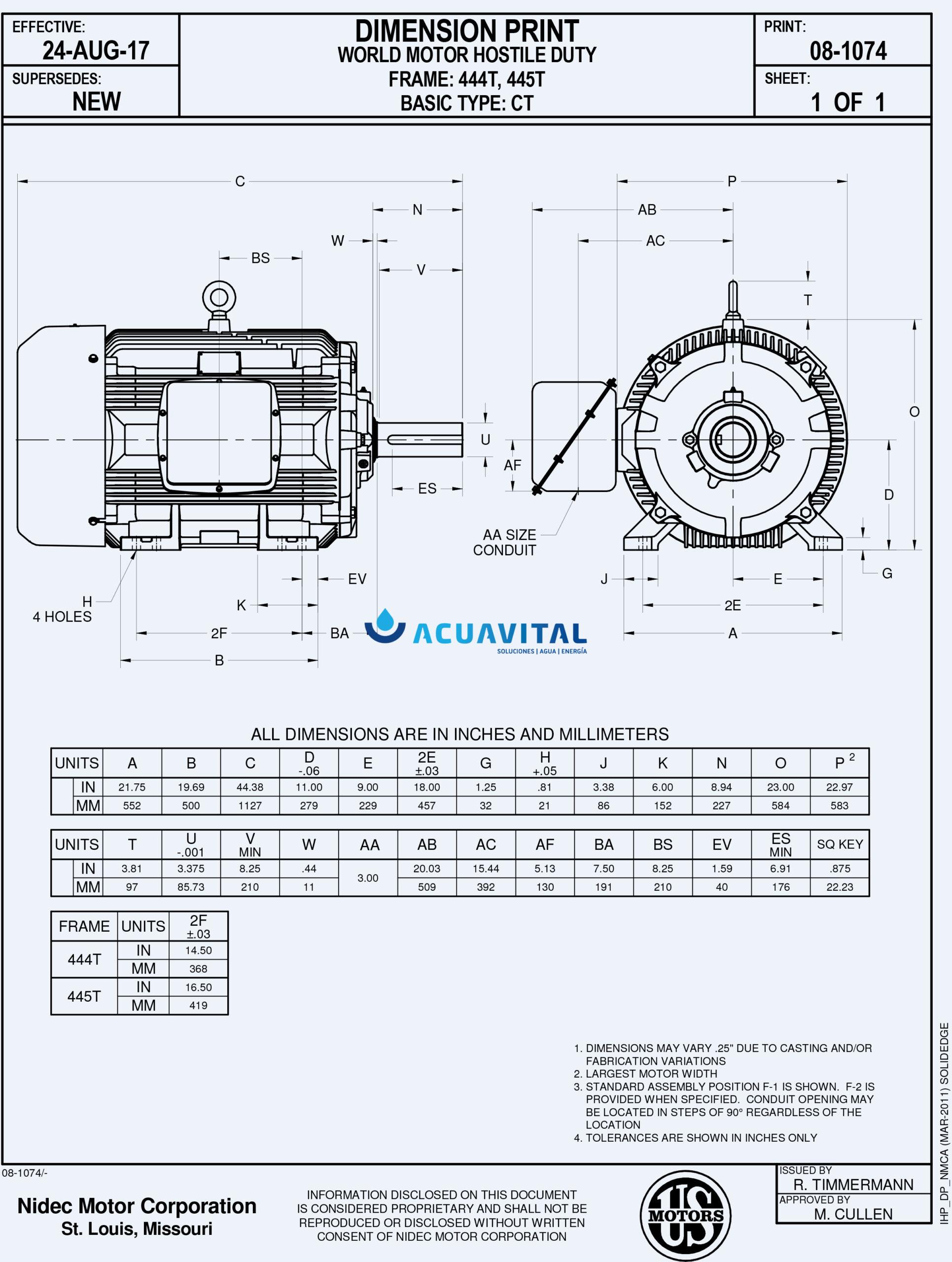 Motor electrico 3HP USmotor ASB818